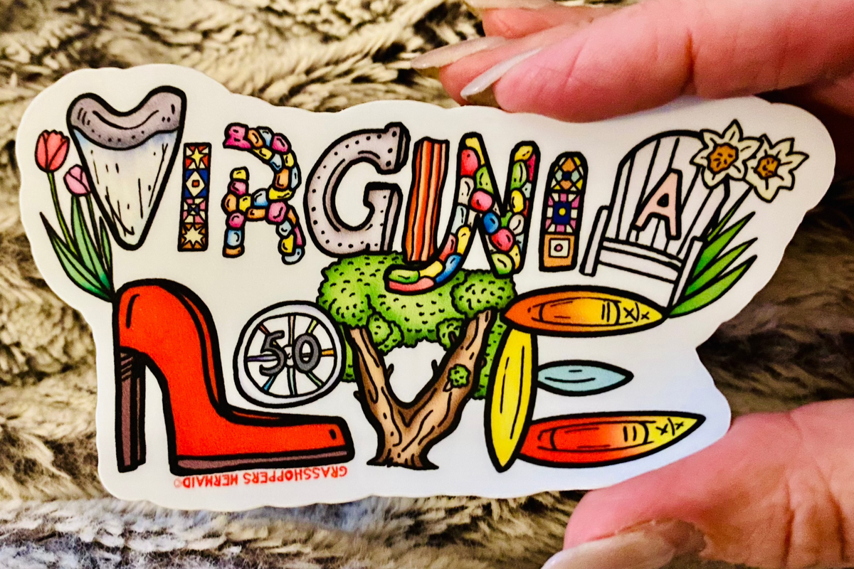 Virginia LOVE Sticker, Second in a series! – Counts' Hallmark
